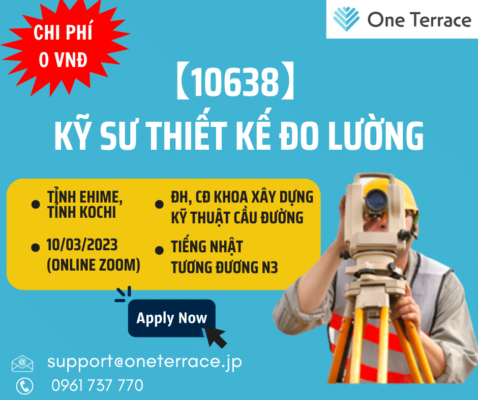 【10638】 KỸ SƯ THIẾT KẾ ĐO LƯỜNG | OneTerrace